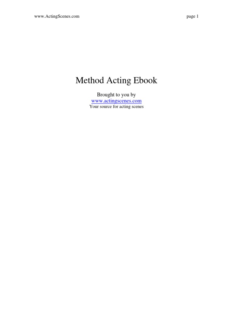 Method Acting | PDF | Perception | Senses