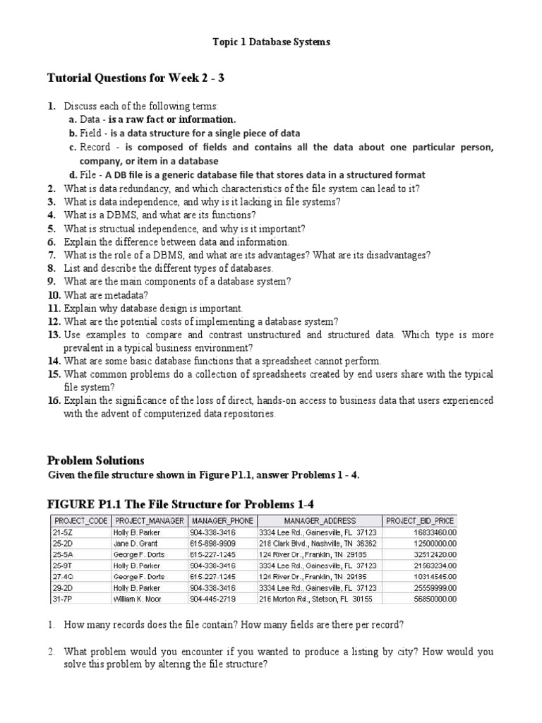 Tutorial 1 | PDF | Databases | File System