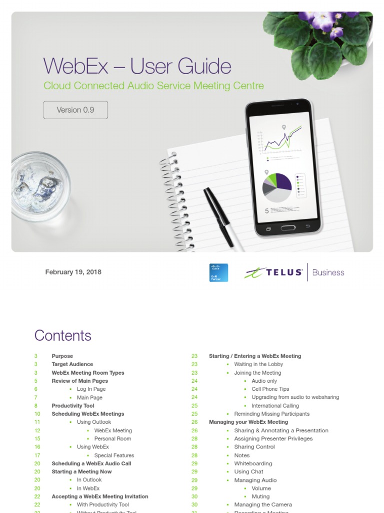 Webex - User Guide: Cloud Connected Audio Service Meeting Centre | PDF ...