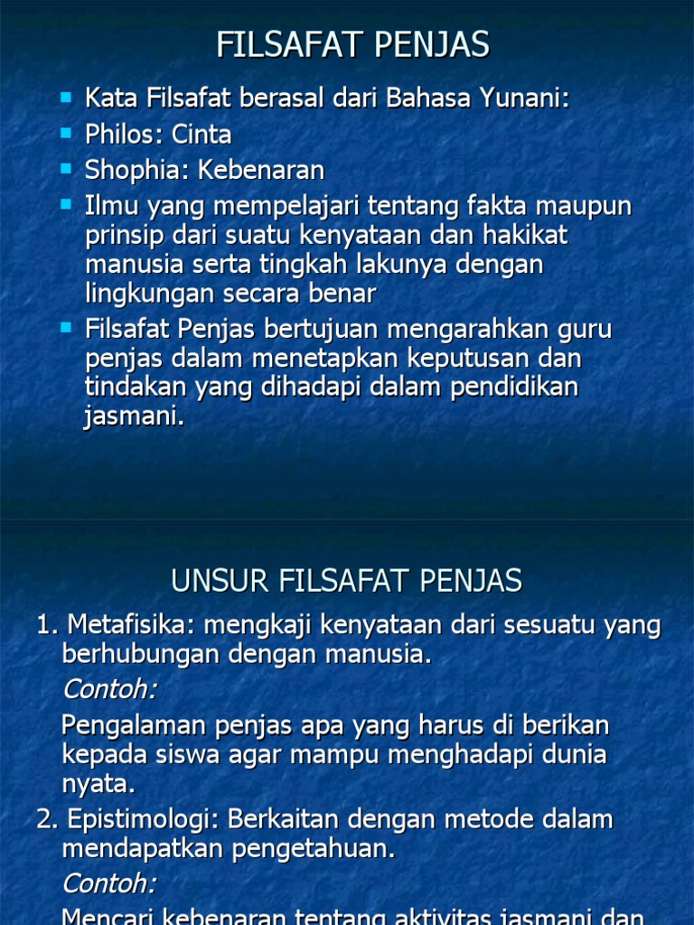 Ppt. Filsafat Penjas | PDF
