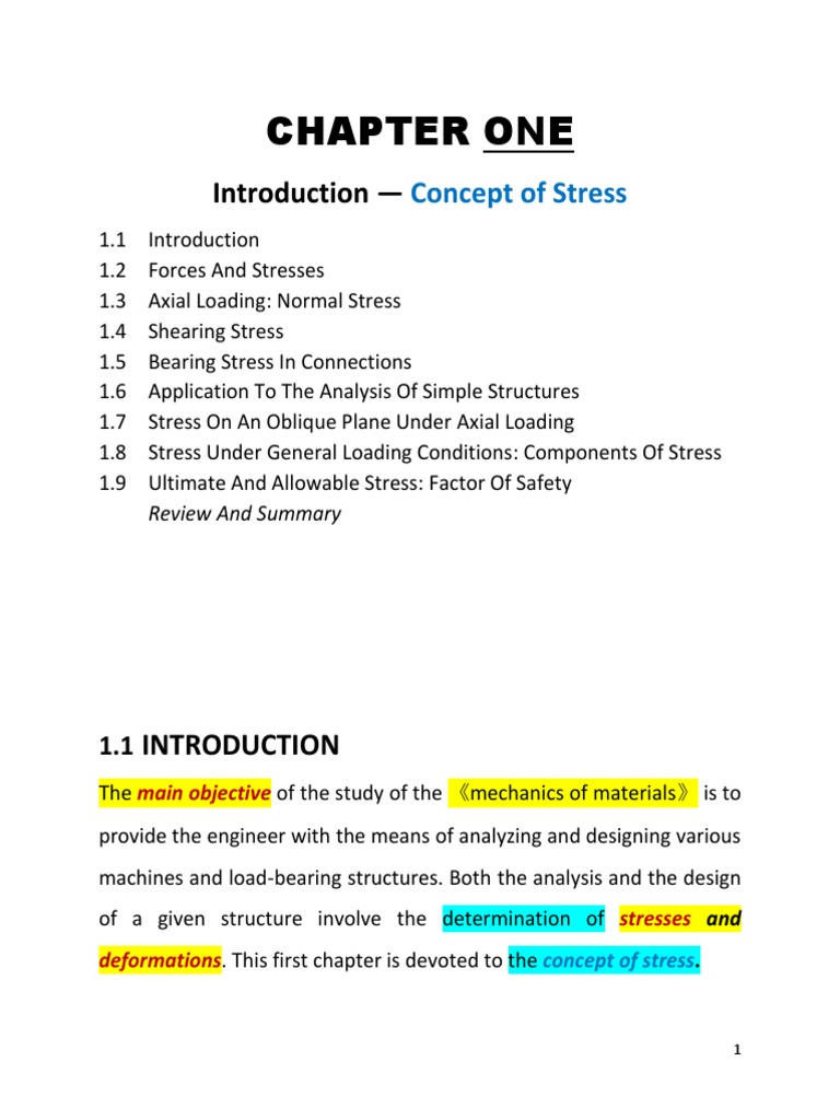 Chapter 1 PDF | PDF | Stress (Mechanics) | Pascal (Unit)
