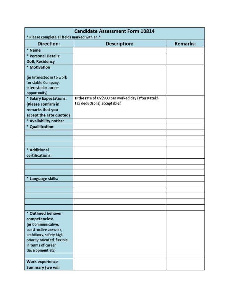 Candidate Assesment Form | PDF | Nondestructive Testing | Engineering