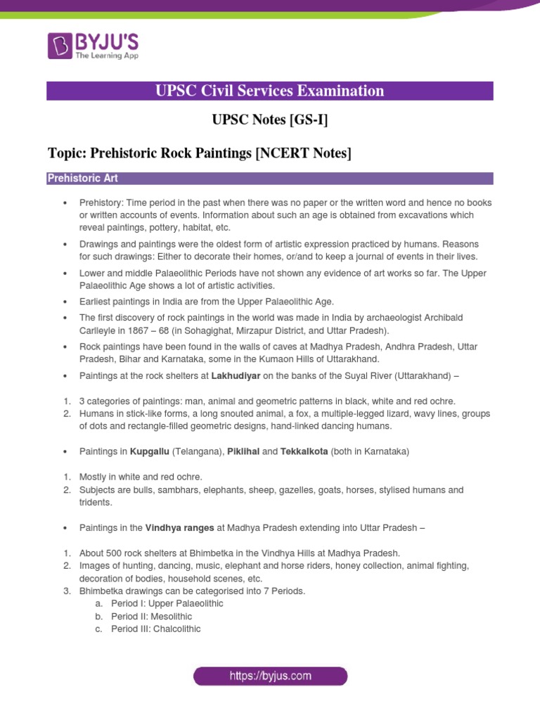 UPSC Civil Services Examination: UPSC Notes (GS-I) Topic: Prehistoric ...