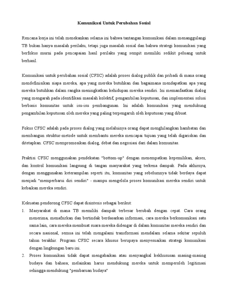 Komunikasi Perubahan Sosial | PDF