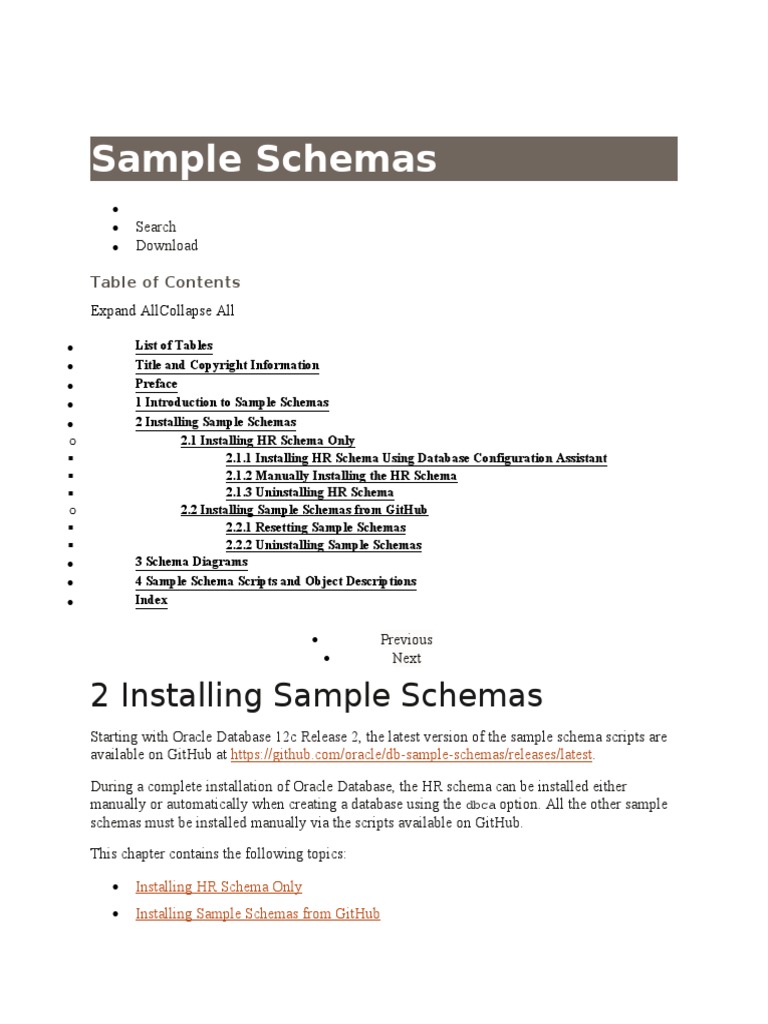 Sample Schemas | PDF | Database Schema | Databases