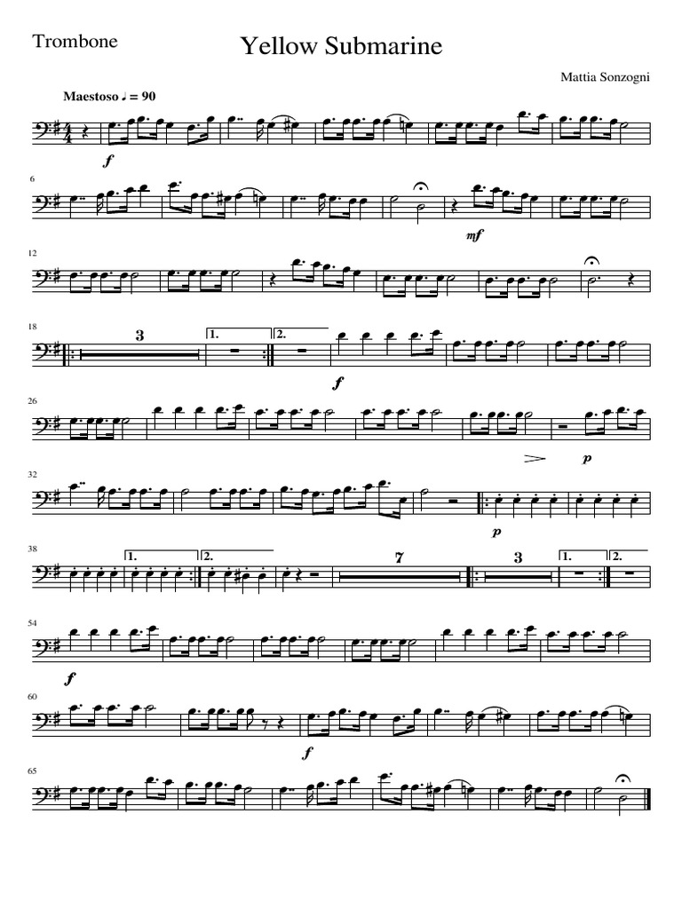 Yellow Submarine-Trombone | PDF