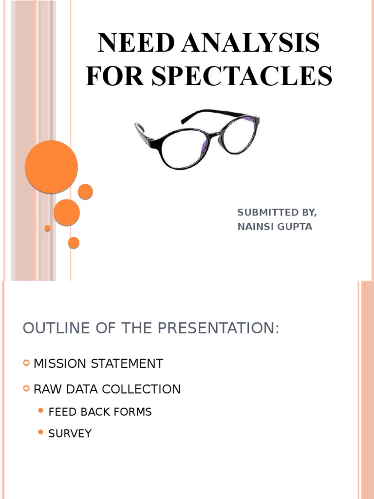 Need Analysis For Spectacles | PDF