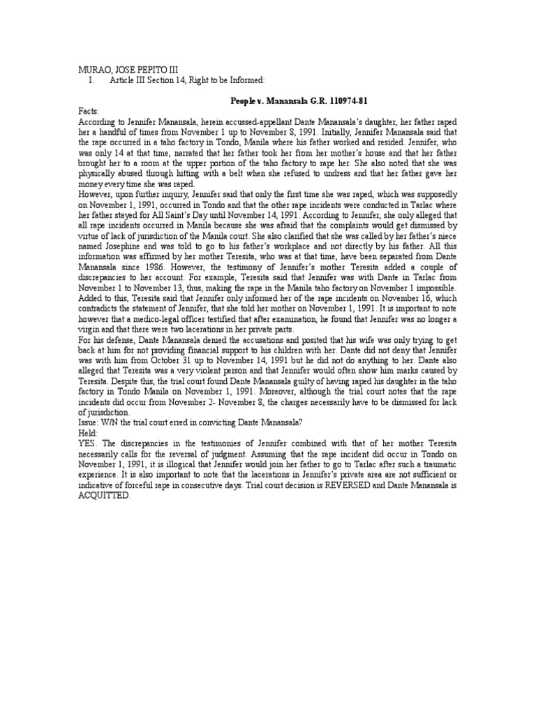 People v. Manansala | PDF | Rape | Misconduct
