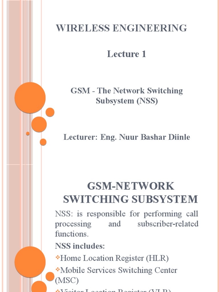 Wireless Engineering: GSM - The Network Switching Subsystem (NSS) | PDF