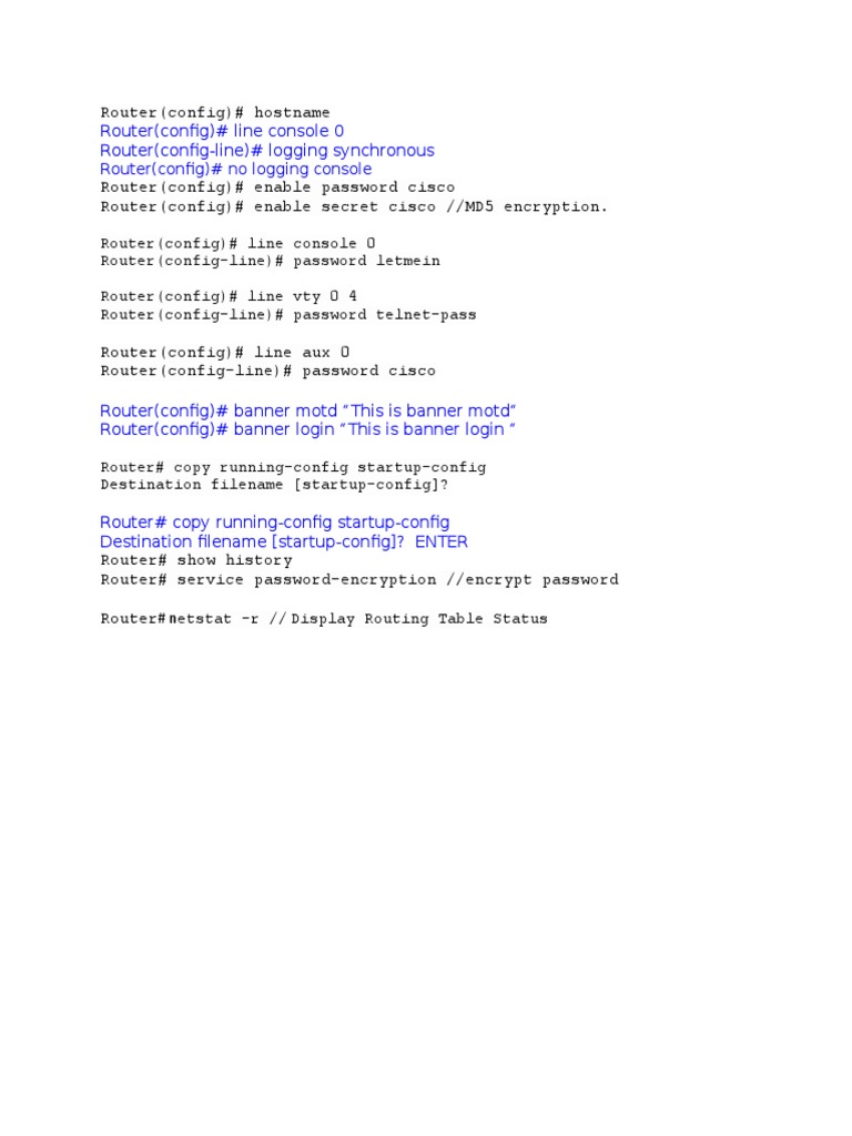 Basic Router CLI Example | PDF