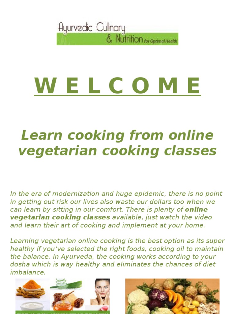 Learn Cooking From Online Vegetarian Cooking Classes | PDF ...