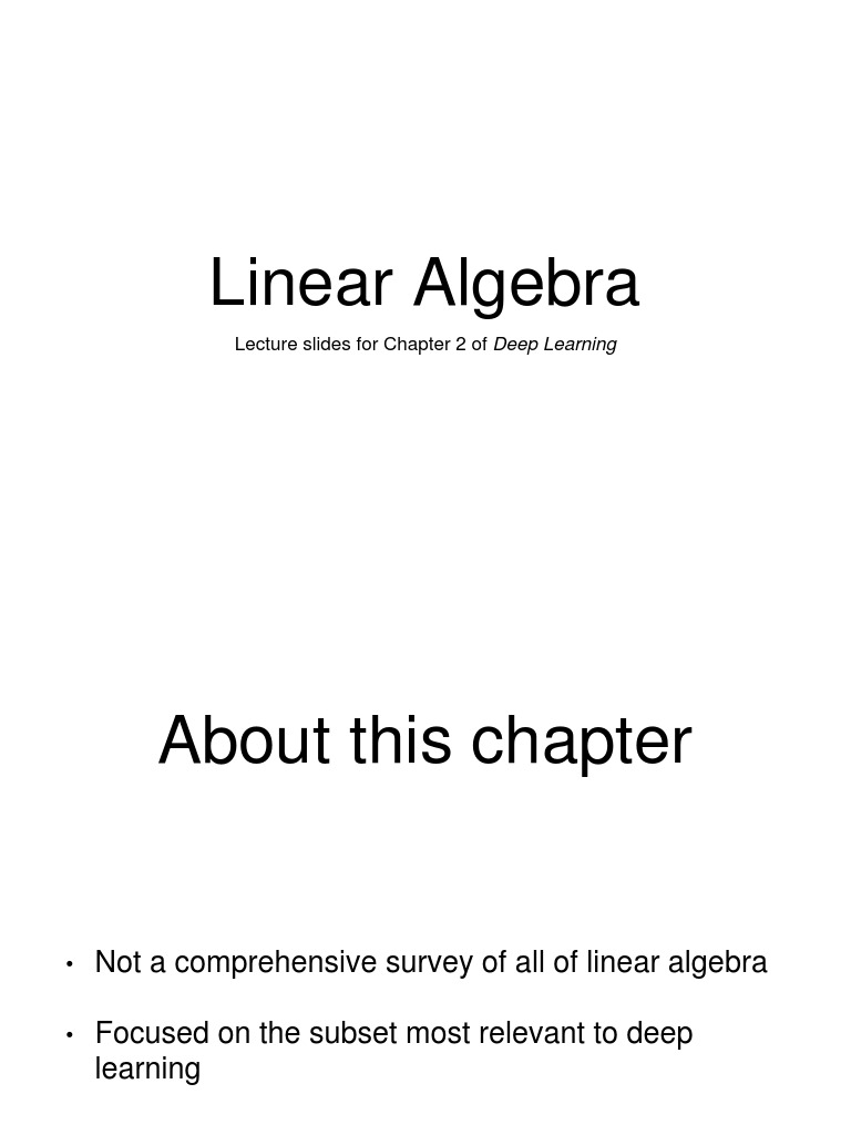 Linear Algebra: Lecture Slides For Chapter 2 of | PDF | Matrix (Mathematics) | Operator Theory
