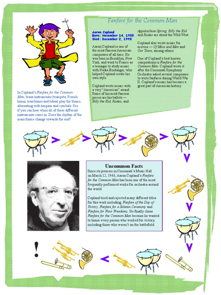 Grade 5 Aaron Copland Fanfare For The Common Man PDF | PDF | Orchestras ...