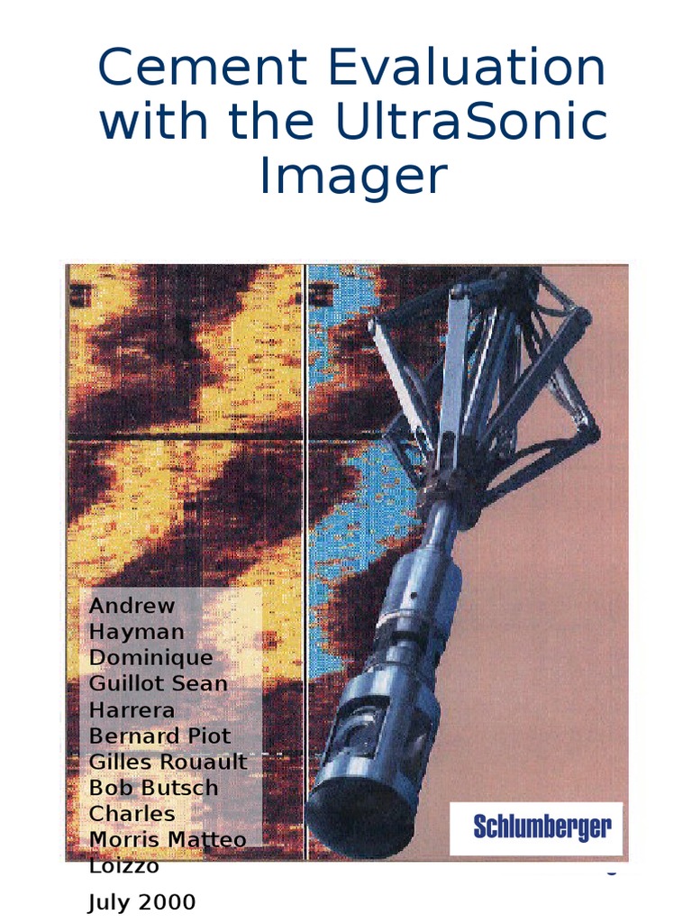 Ultrasonic Imager for Cement Evaluation | PDF | Casing (Borehole ...