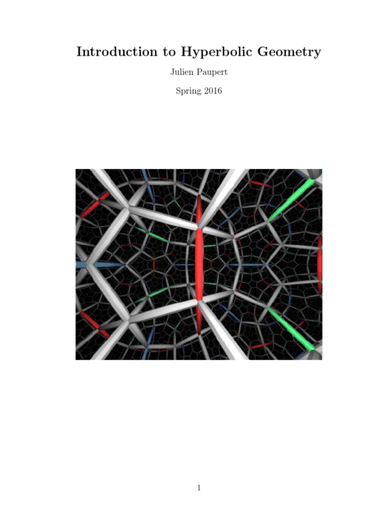HyperbolicGeometryNotes PDF | PDF | Mathematical Structures | Manifold
