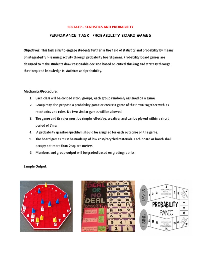 Peta - Probability Board Game | PDF | Probability | Rubric (Academic)