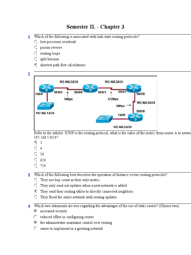 Semester II. - Chapter 3 | PDF | Routing | Router (Computing)