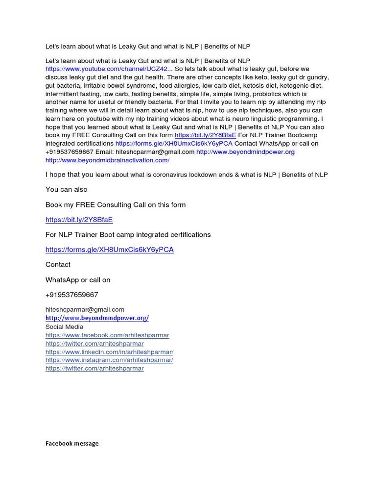 Leacky Gut and What Is NLP What Is Neuro Linguistic Programming and ... Leacky Gut and What Is NLP What Is Neuro Linguistic Programming and ...