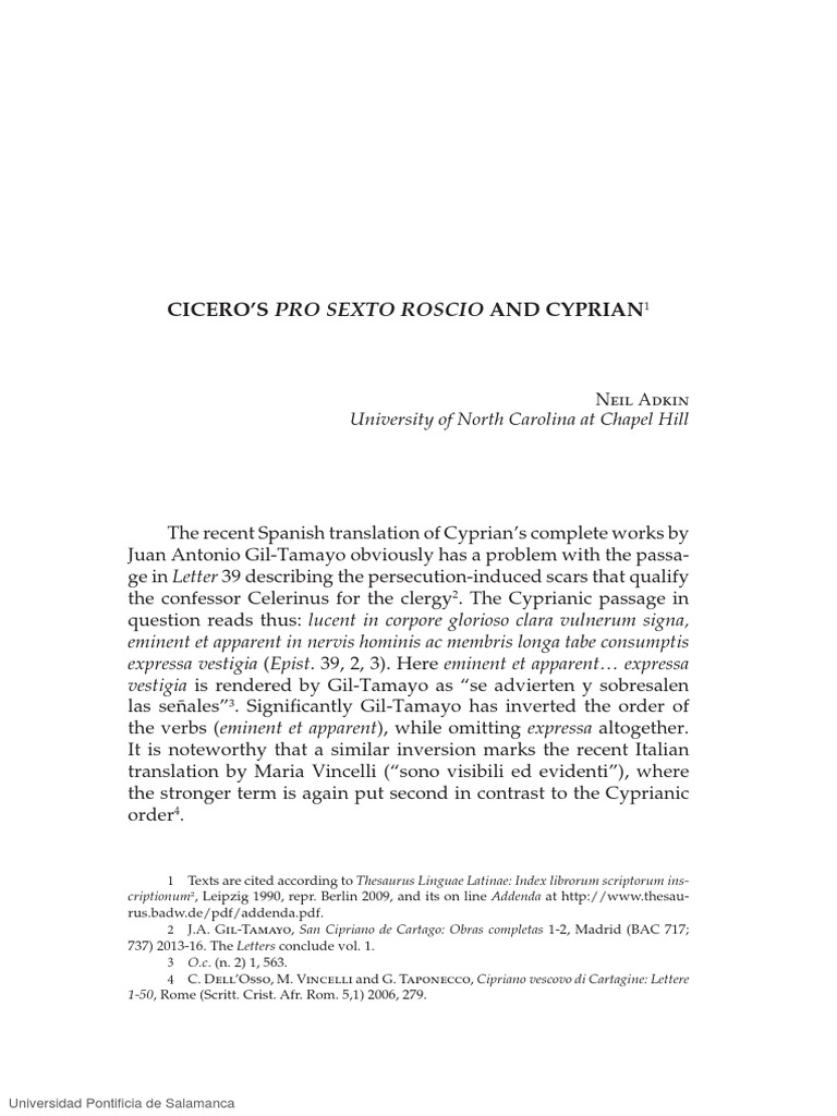 Adkin-Cicero S Pro Sexto Roscio and Cyprian-Helmántica-2017-vol.68-n.º ...
