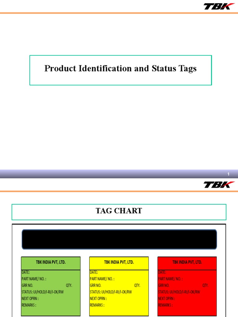 Product Status and Tagging Guide | PDF