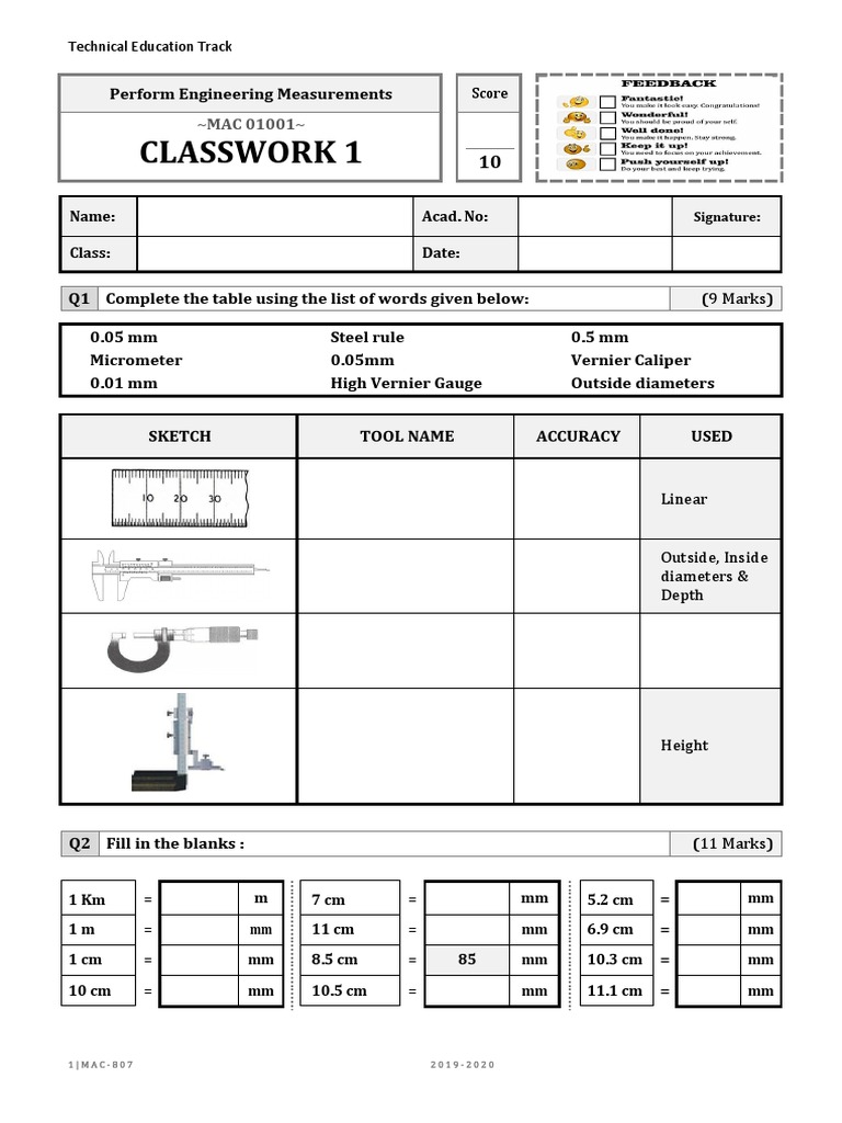 Perform Engineering Measurements | PDF | Tools | Measuring Instrument