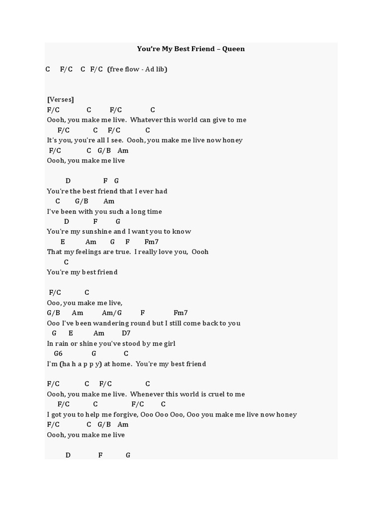 You're My Best Friend - Queen | PDF