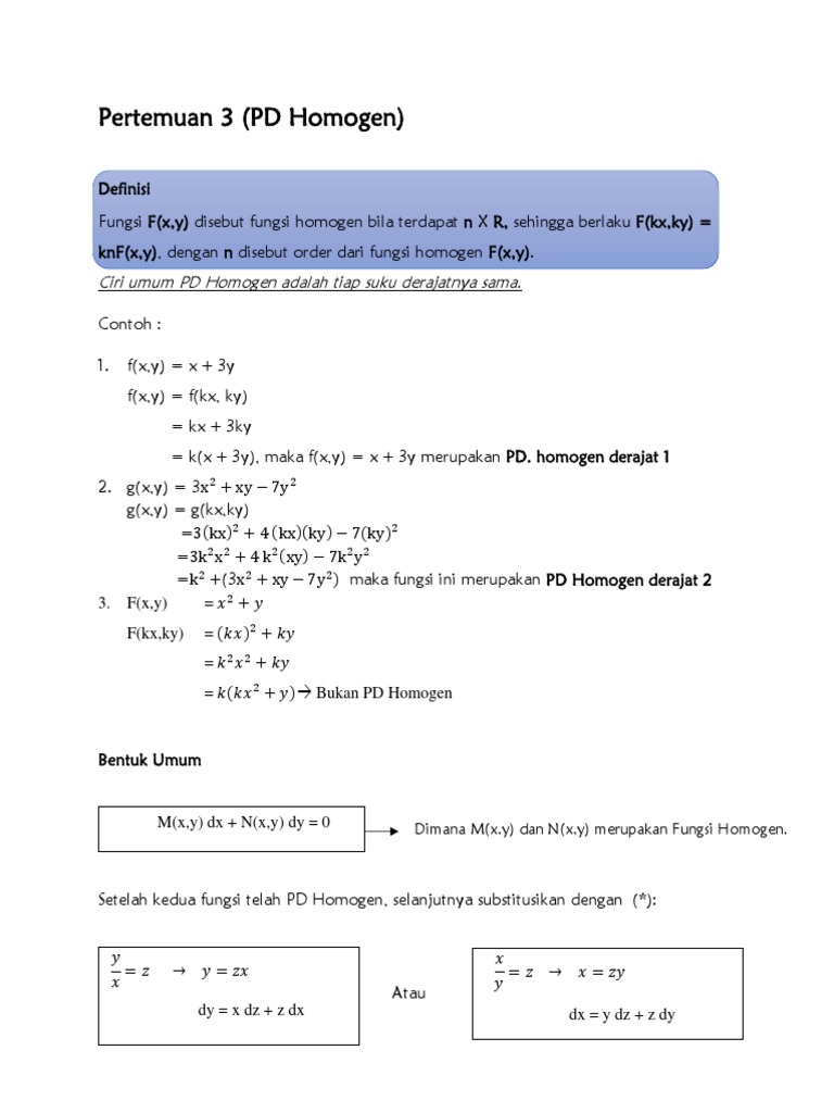 Persamaan Homogen | PDF