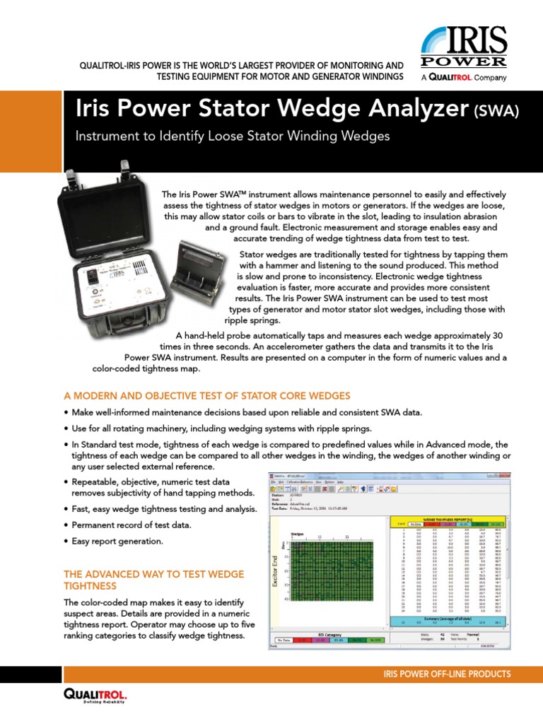 Iris Power Stator Wedge Analyzer Guide | PDF | Electric Motor ...