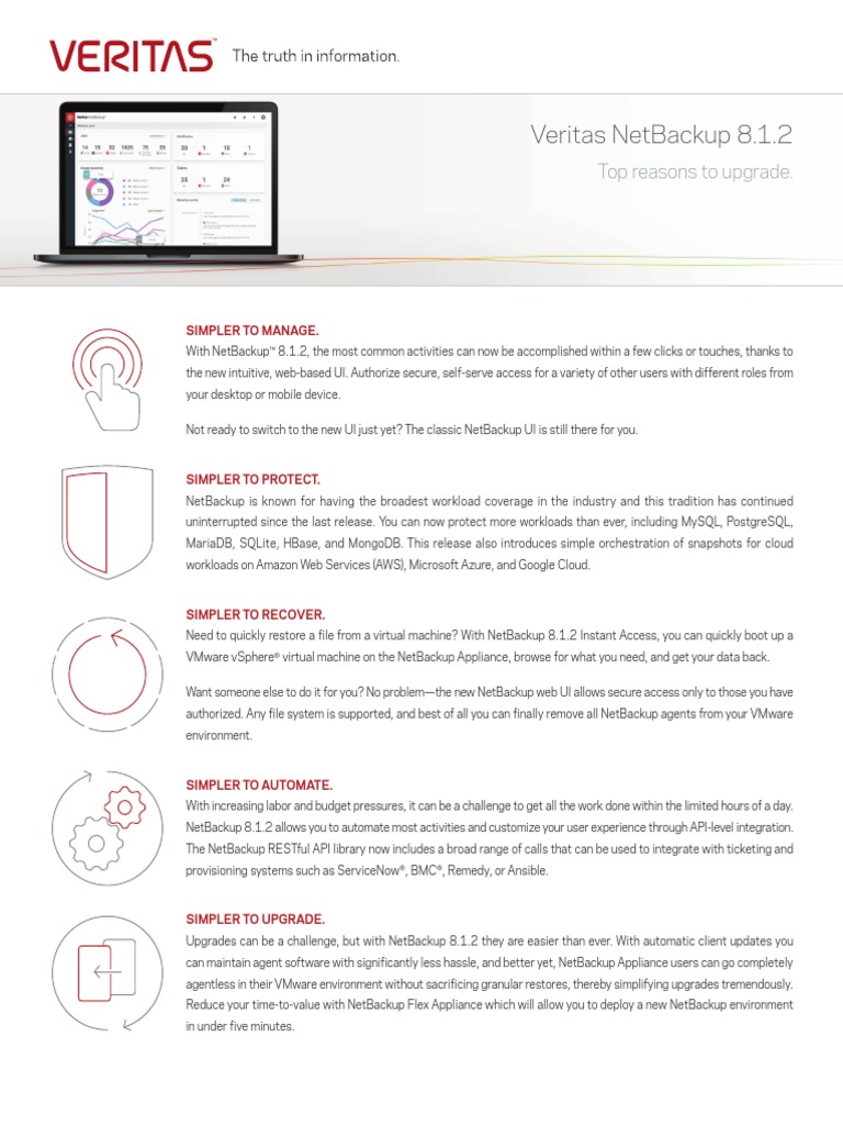 Reasons To Upgrade To NetBackup 8.1.2 | PDF | V Mware | Cloud Computing