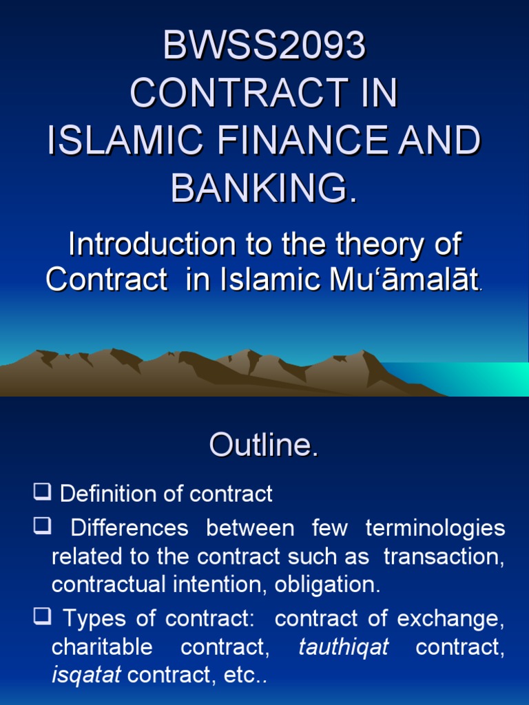 BWSS2093 Contract in Islamic Finance and Banking | PDF | Partnership ...