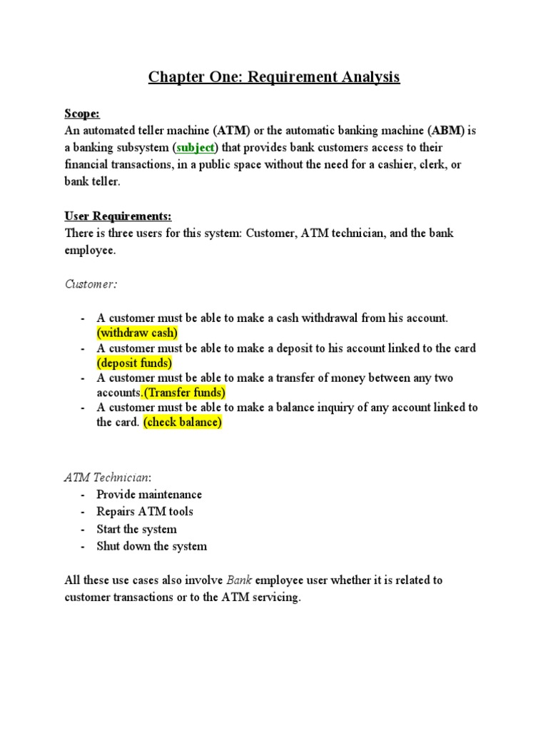 Project Part2 - Use Case Modeling | PDF | Use Case | Automated Teller Machine