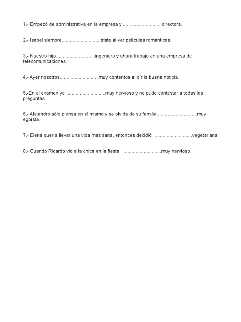 Ejercicios Verbos de Cambio PDF | PDF