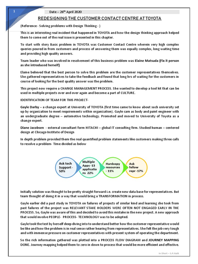 Customer Centre Design - Toyota Way | PDF | Design | Software