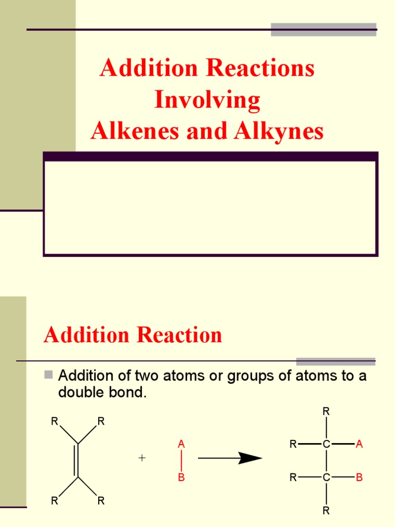 Addition Reactions of Alkenes | PDF | Alkene | Hydrogenation