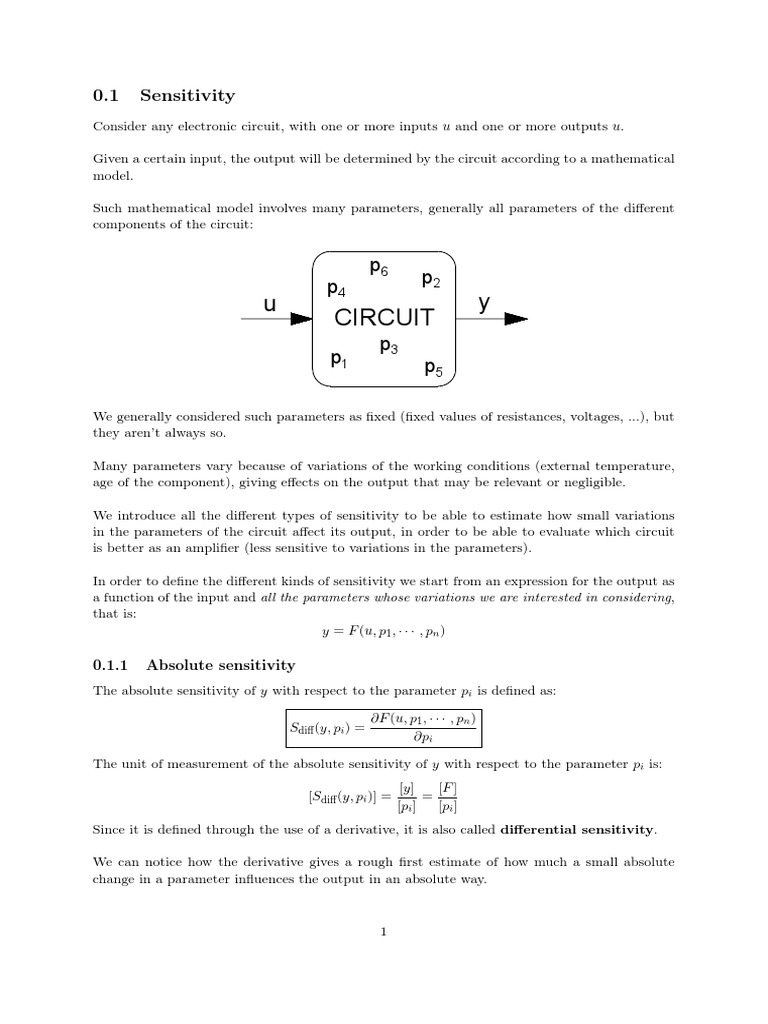 Sensitivity PDF | PDF | Electrical Network | Derivative