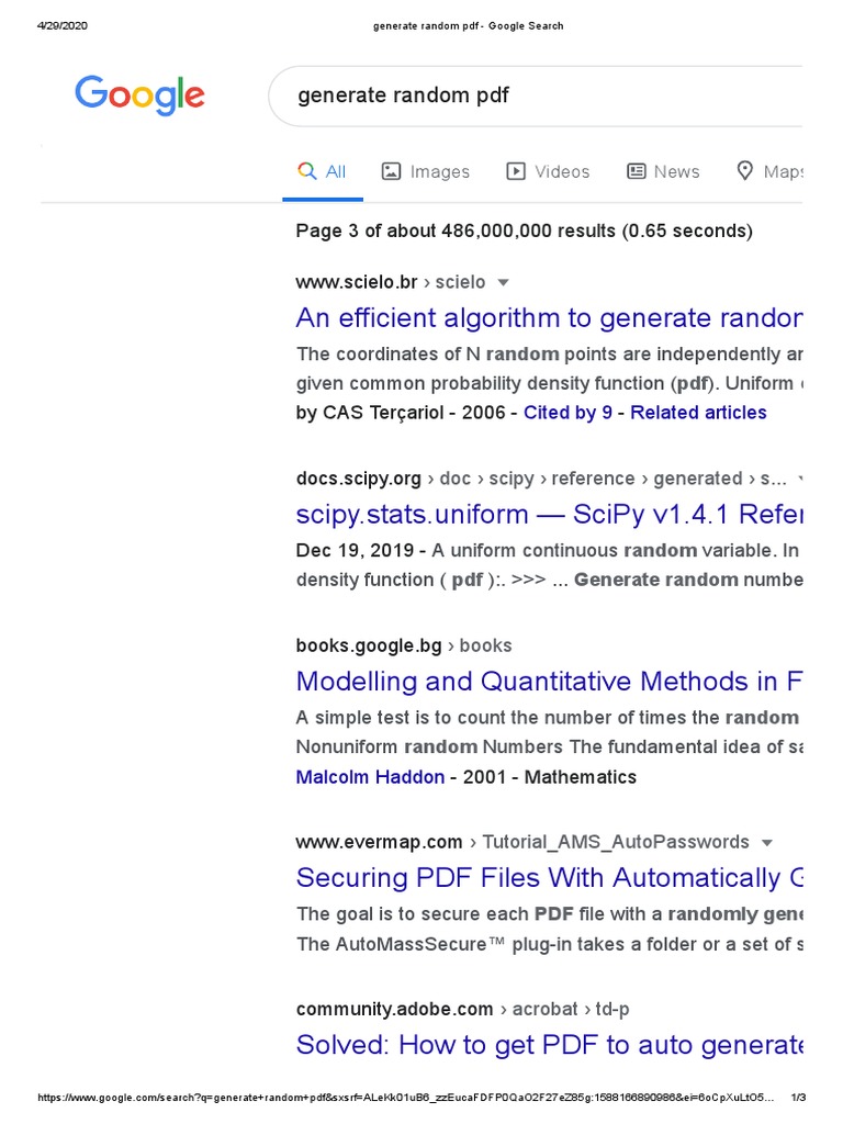 An Efficient Algorithm To Generate Random | PDF