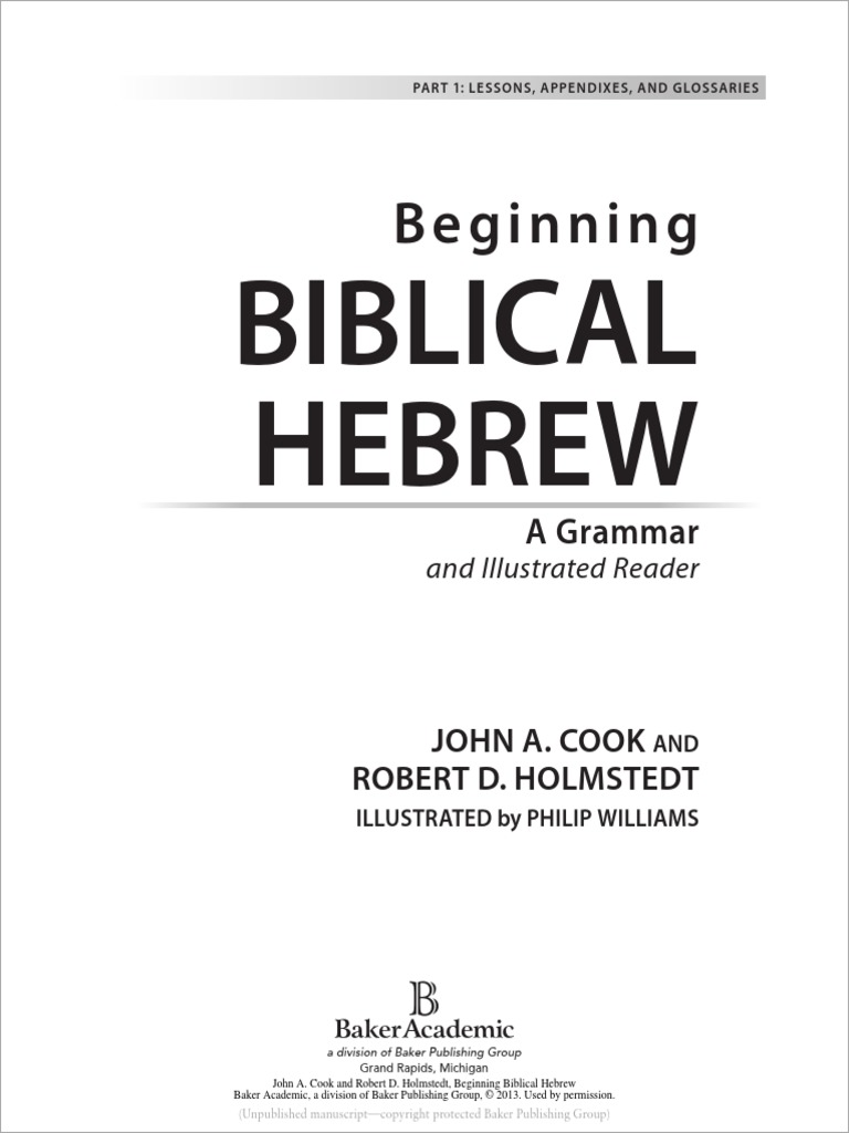 Beginning Biblical Hebrew A Grammar and PDF | PDF | Hebrew Language ...