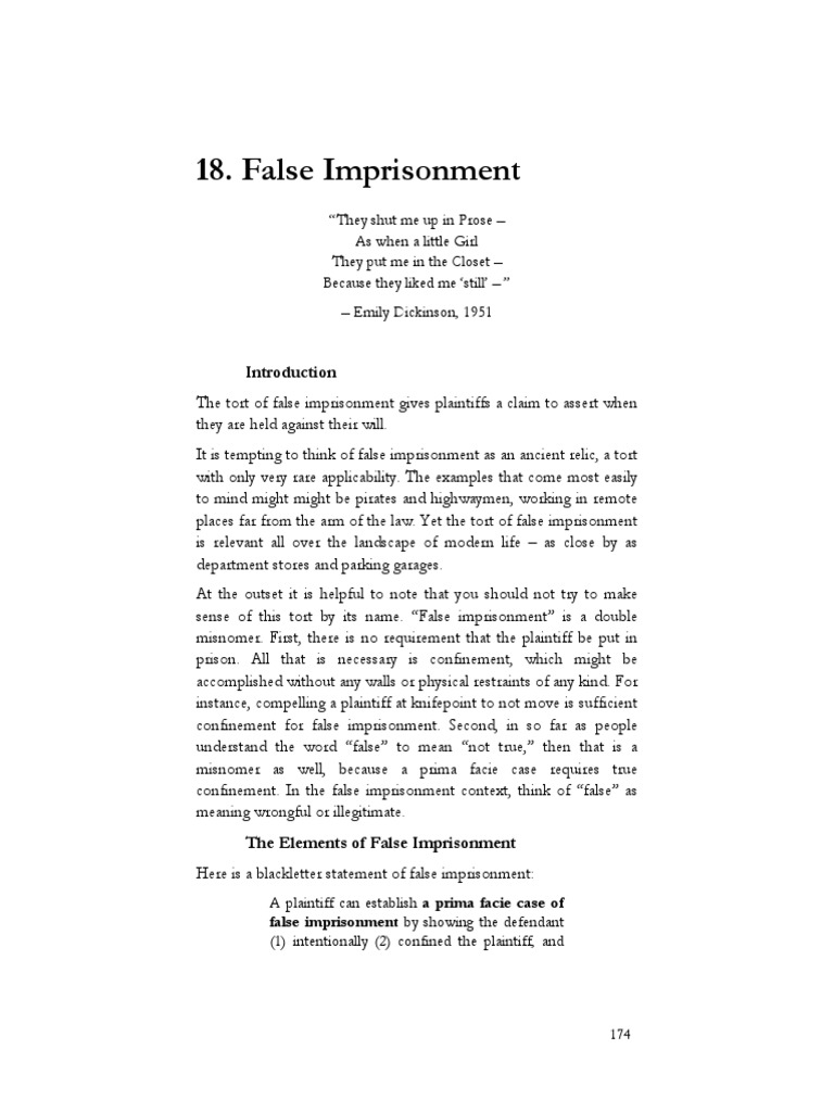 The Modern Relevance of False Imprisonment: Understanding the Elements ...