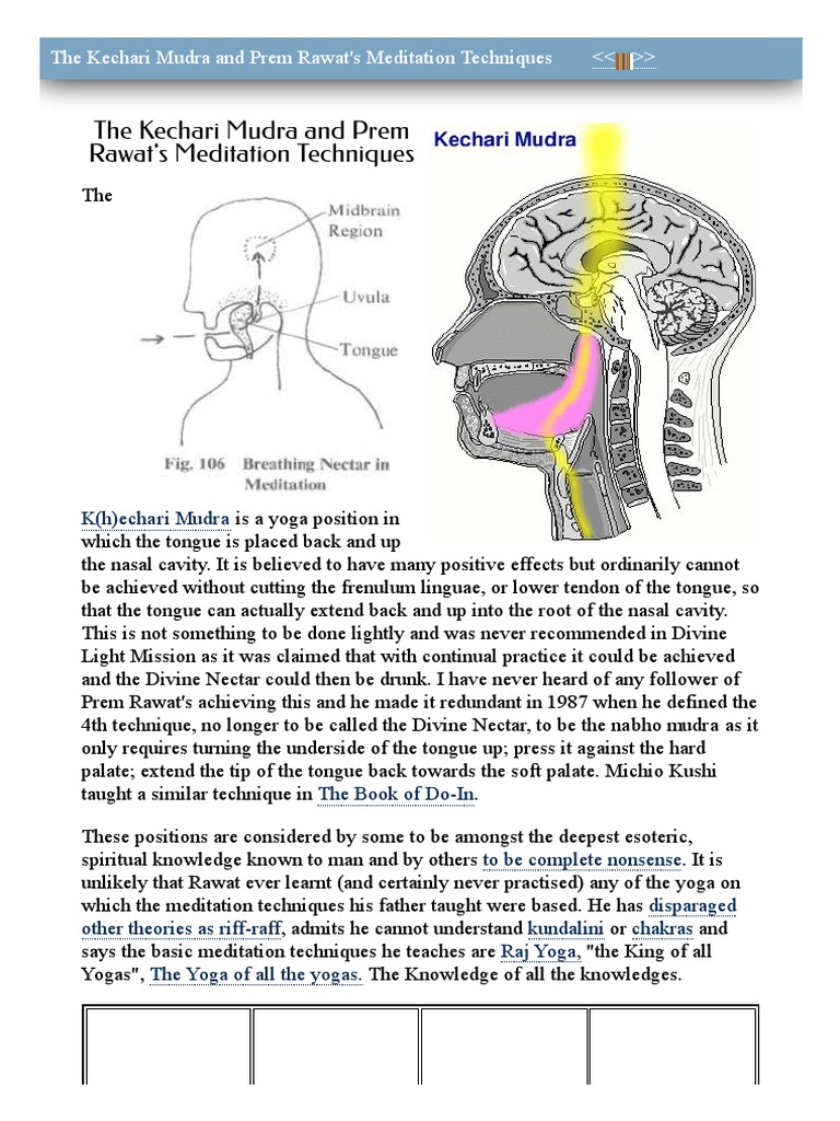 The Kechari Mudra | PDF | Yoga | Hatha Yoga