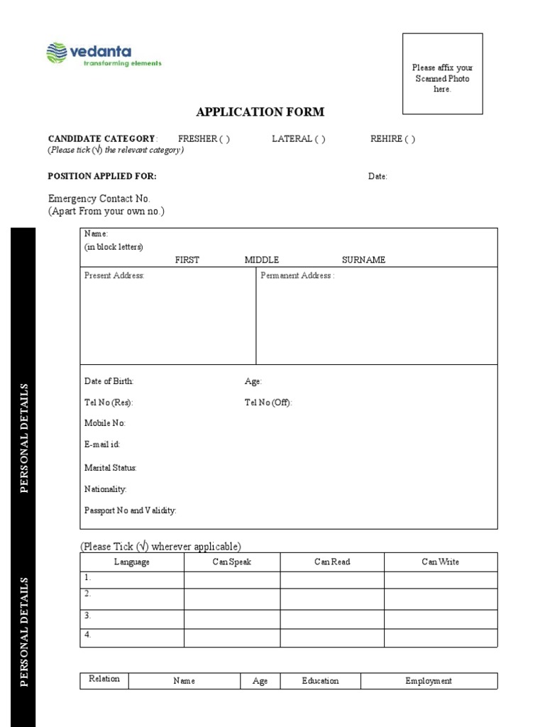 Company Application Form | PDF | Recruitment | Business