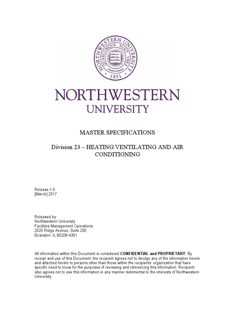 Master Specifications | PDF | Electric Motor | Duct (Flow)