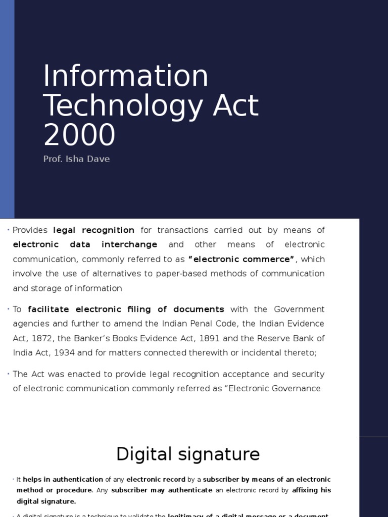 #Information Technology Act 2000 | PDF | Cybercrime | Public Key Cryptography