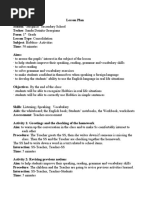 Present Continuous Lesson Plan 1 | PDF | Lesson Plan | Language Mechanics