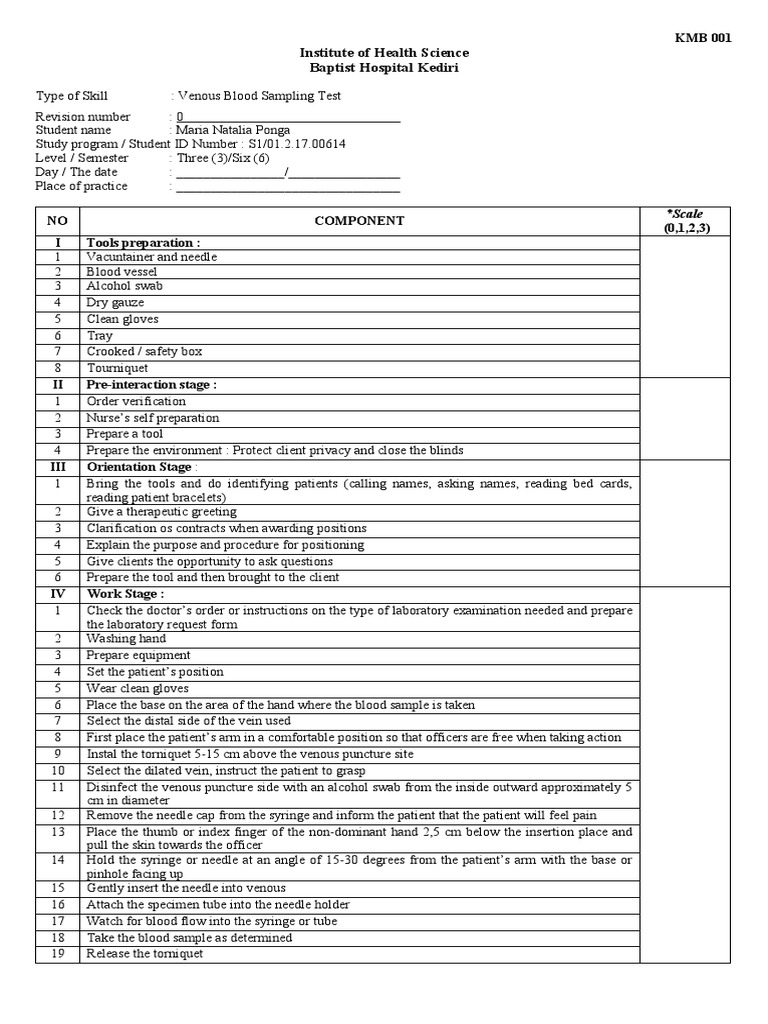 Venous Blood Sampling Procedure Guide | PDF | Vein | Clinical Medicine