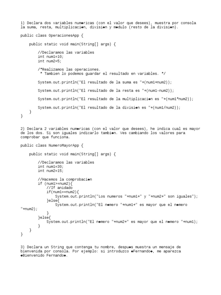 Ejercisios Resueltos para Practicar Netbeans | PDF | Java (lenguaje de programación ...