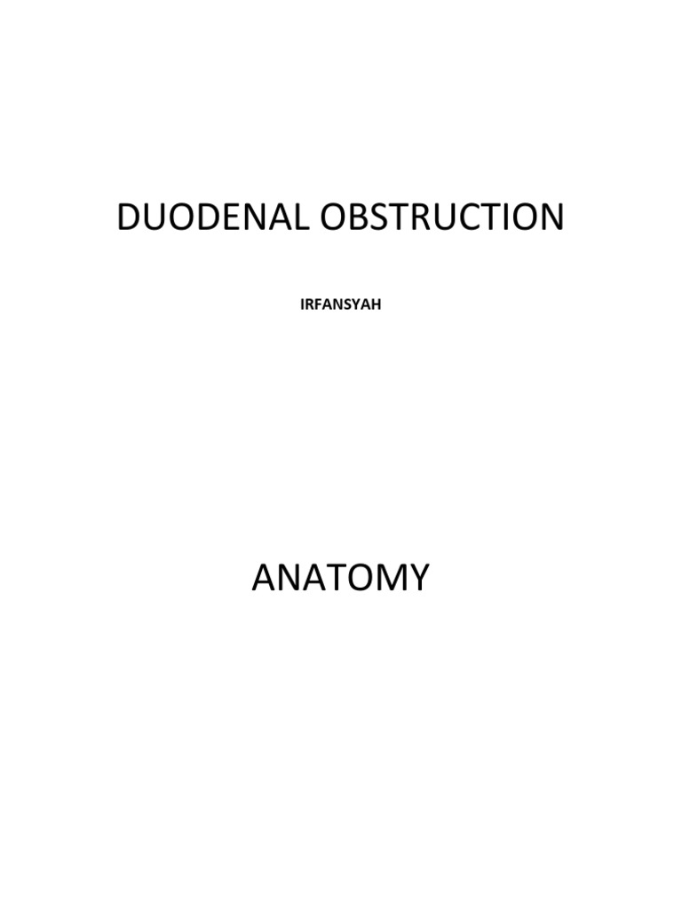 Duodenal Obstruction | PDF | Large Intestine | Pancreas