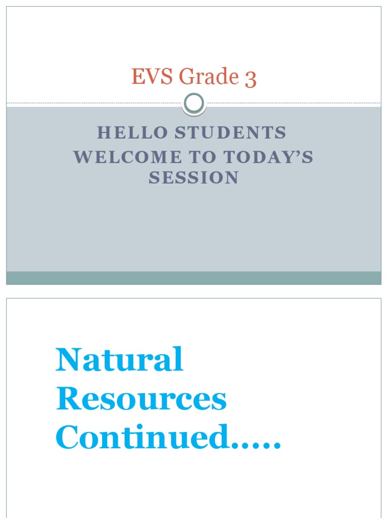 EVS Grade 3, April 22 | PDF