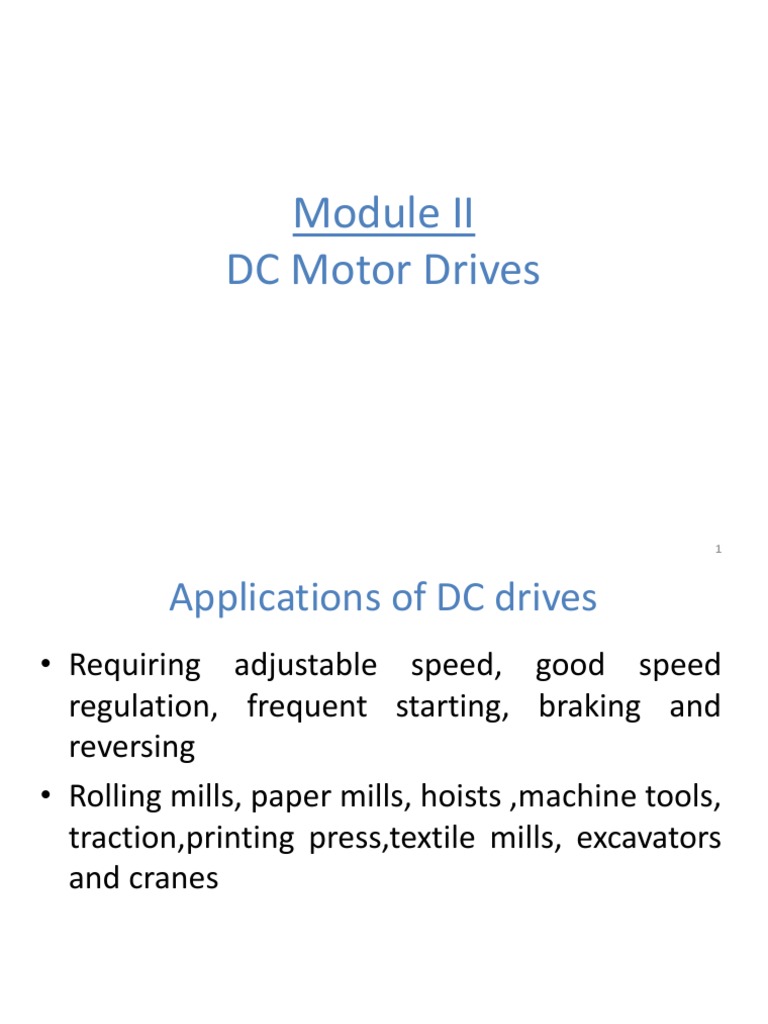 1.DC Motor Drives-Part1 Module 2 PDF | PDF | Electric Motor | Rectifier