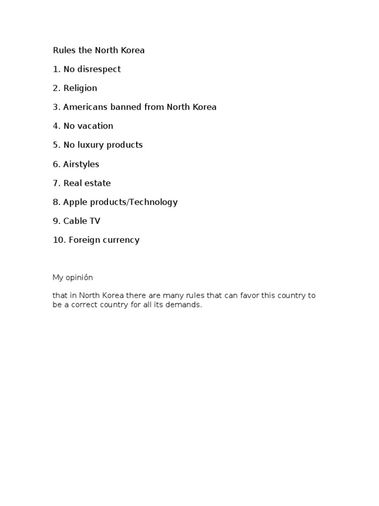 Rules The North Korea | PDF