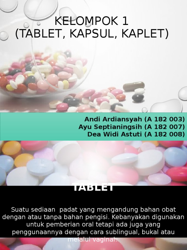 Tablet, Kapsul, Kaplet | PDF | Pengembangan Diri